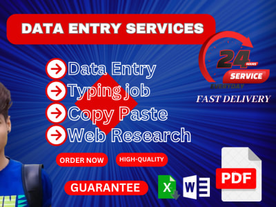 Accurate excel data entry,web research,copy paste typing | Upwork