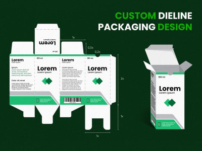 Professional custom die line box packaging design with a mockup | Upwork