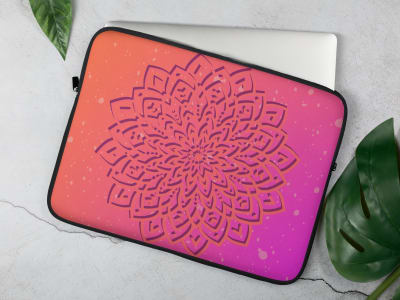 A custom laptop sleeve design with a sample of the finished product ...