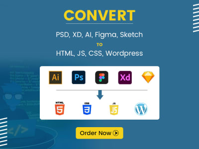 Figma/PSD/XD/AI to responsive HTML/CSS/JS/WordPress website | Upwork