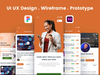 Mobile app UI UX design, website UI UX design using Figma and Adobe Xd ...