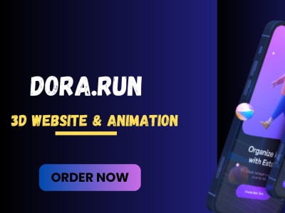 A stunning 3d model website in dora, dora website, dora 3d landing page ...