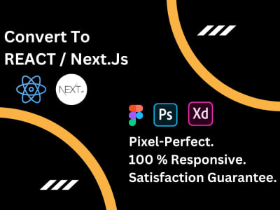 A Figma/PSD/XD design converted to a responsive pixel-perfect REACT/Next.js | Upwork