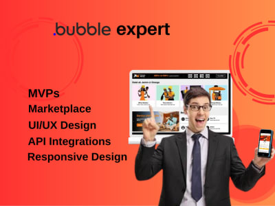 A bubble.io bubble website,Responsive design, web app MVP, API integration | Upwork