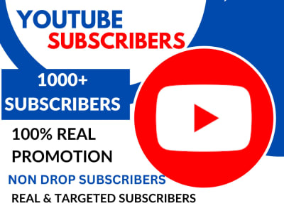 Non-Drop 1000 Organic Subscribe for YouTube Channel Monetization & Best ...