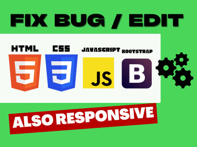Bug fixing HTML, CSS, bootstrap, javascript, and responsive errors | Upwork
