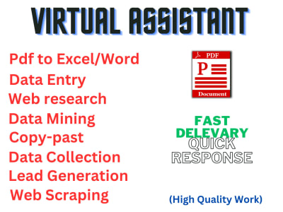 Data entry, pdf to excel, web research, lead generation | Upwork