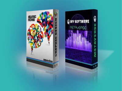3D digital box design, software box, online course cover, book cover ...