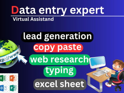 Data entry expert web research lead generation excel entry | Upwork