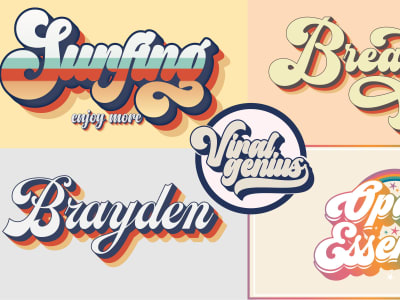 Retro vintage 70s design and typography logo for t-shirt and company ...