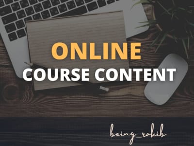Online course content, course outline, course content creation on any ...
