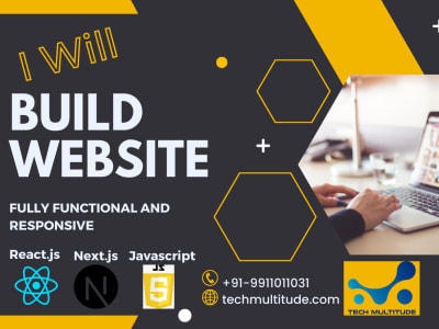 A responsive custom website using react,js, next.js, node.js and CSS ...