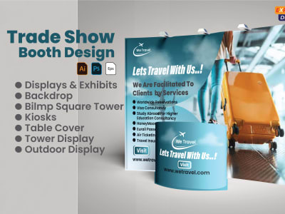 Design a trade show booth with a podium and backdrop for your ...