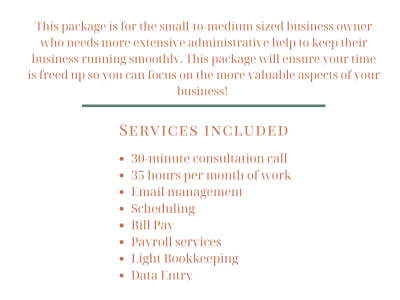 Peace of mind that all your administrative tasks are handled correctly ...