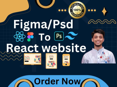 PSD to react and Figma to reactjs website with the tailwind 8pages | Upwork