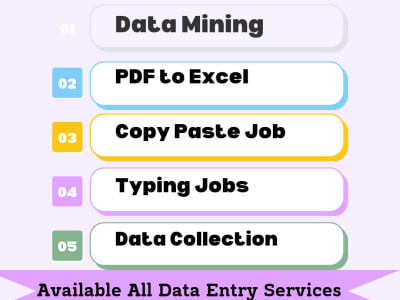 Data entry, web research, typing, copy paste & data mining | Upwork