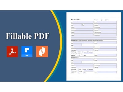 Professional Fillable PDF Form with Edit/Add Text and Update Images ...