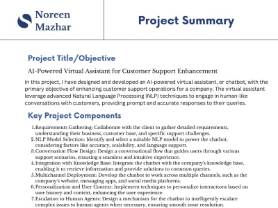 Custom chatbot for your Business | Upwork