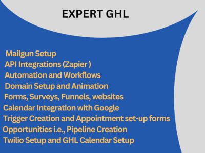 Funnels, Automation, Integration, Website, Forms, Account setup ...