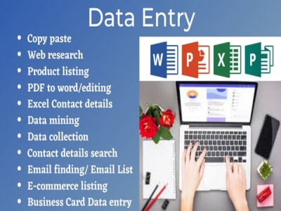 Data Entry, Copy Paste, Typing Work, DATA MINING, Data Collection Work ...