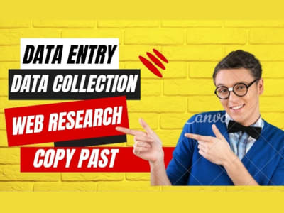 Data entry, data collection, web research, copy past, excel data entry ...
