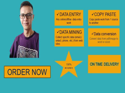 Data entry, data mining, copy paste, data conversion | Upwork