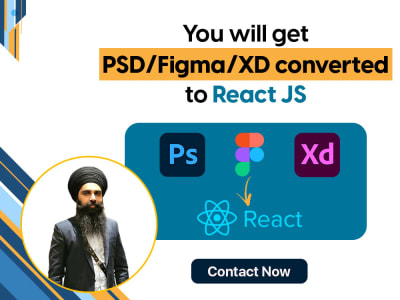 A React JS Conversion from PSD, XD, Figma | Upwork