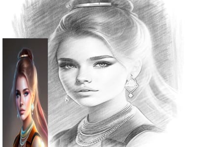 Draw realistic line art, pencil art, digital art | Upwork