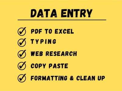 Data entry, typing, copy paste, web research | Upwork