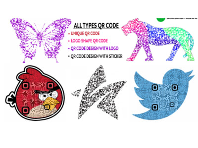 Design custom shape qr code with logo,barcode,label, tags sticker in 24 ...