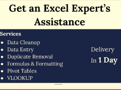 Excel data entry, merge, cleanup, formula and vlookup | Upwork