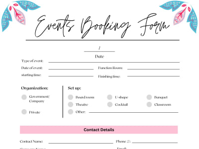 Fillable and printable PDF Form for your clients' information | Upwork