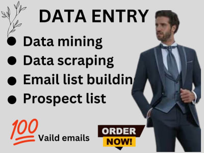Data Entry data mining Email list data scraping | Upwork