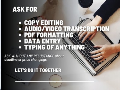 A fast and 100% correct MS.Word Typed document. | Upwork