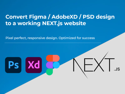 Figma / AdobeXD / PSD design converted to a web app using NEXT.js ...