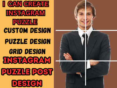 Design Instagram puzzle feed Instagram carousel post setup puzzle grid ...