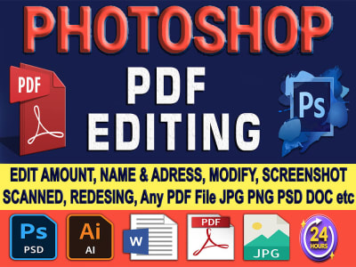 Photoshop Documents Editing PDF edit screenshots photo manipulation | Upwork