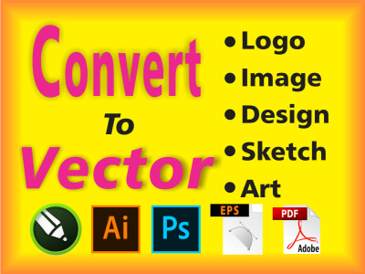 Convert modify customize edit raster Image logo design art to vector ...