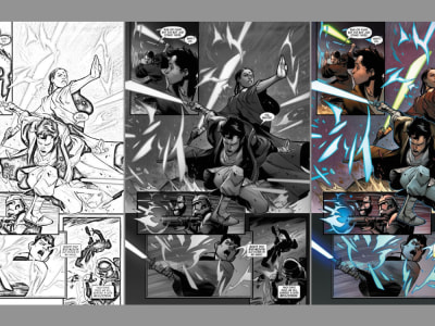 Comic book illustration, anime manga storyboard, comic page, graphic ...