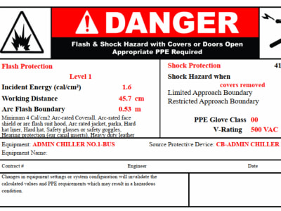 Arc flash calculation report and label | Upwork