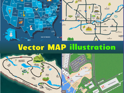 Vector map drawing illustrations | Upwork