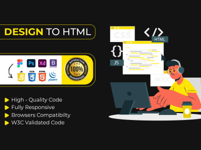 Responsive HTML/CSS/Javascript Pages, Convert your PSD/Figma/XD to HTML ...