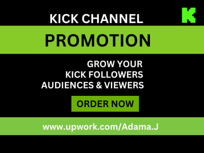 Kick channel live views, organic kick promotion, and real followers ...