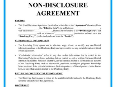 Legally binding Non-Disclosure Agreement (NDA) and legal agreements ...