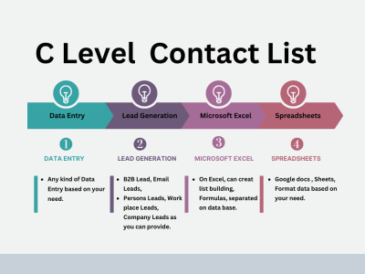 C-level contact list based on your need, Data Entry, Docs, Spread ...