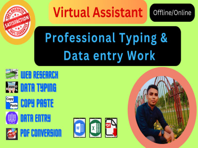 Do professional data typing work, web research work and PDF conversion ...
