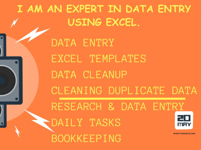 Professional data entry with a quick turnaround & 100% data accuracy | Upwork