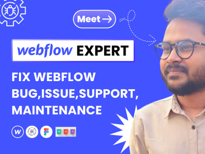 Webflow expert to fix webflow bug,webflow support,Webflow Maintenance | Upwork