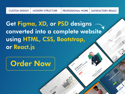Your Figma, XD or PSD designs converted into a complete responsive ...