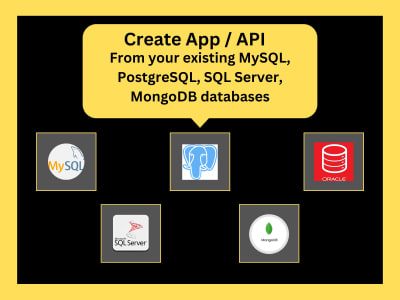 App / API From Existing MySQL, PostgreSQL, SQL Server, MongoDB Database. | Upwork